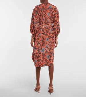 Ulla Johnson Taiana Floral Printed Silk Midi Dress