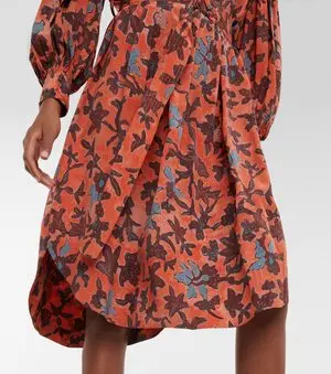 Ulla Johnson Taiana Floral Printed Silk Midi Dress