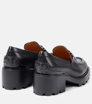 TOD'S Leather Loafer Pumps With Chain Detailing