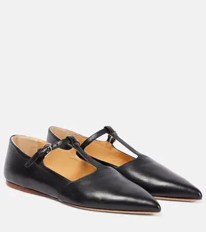 Gabriela Hearst Lola Leather Ballet Flats - Black