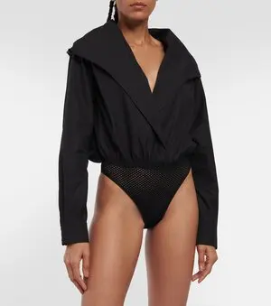 Alaïa Hooded Cotton Bodysuit