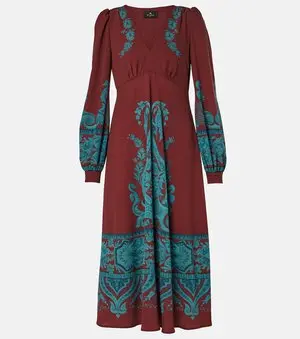 Etro Printed Midi Dress - Red