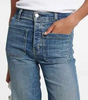 NILI LOTAN Florence High-rise Flared Jeans In Classic Wash - Blue