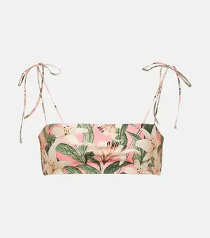 Agua Bendita Primavera Floral Bikini Top - Pink