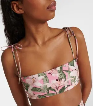 Agua Bendita Primavera Floral Bikini Top - Pink