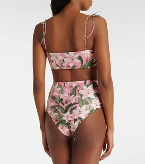 Agua Bendita Primavera Floral Bikini Top - Pink
