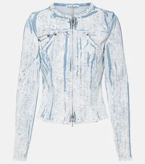 Acne Studios Printed Denim Jacket - Blue