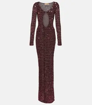 AYA MUSE Embellished Cutout Maxi Dress