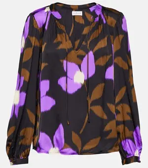 Velvet By Graham & Spencer Isa Printed Satin Top - Multicoloured