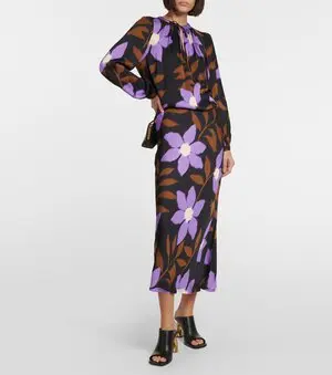 Velvet By Graham & Spencer Isa Printed Satin Top - Multicoloured