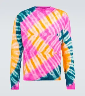 THE ELDER STATESMAN Zig-dyed Cashmere Sweater - Multicoloured