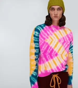 THE ELDER STATESMAN Zig-dyed Cashmere Sweater - Multicoloured
