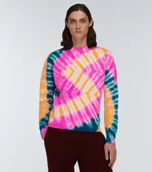 THE ELDER STATESMAN Zig-dyed Cashmere Sweater - Multicoloured