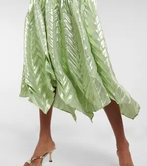 Simkhai Pleated Silk-blend Midi Skirt
