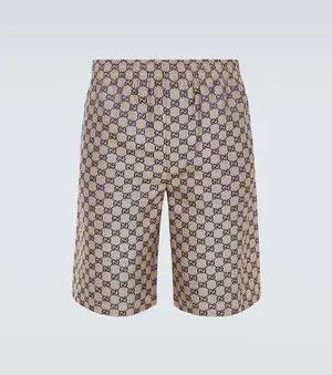 Gucci Gg Linen-blend Shorts - Beige