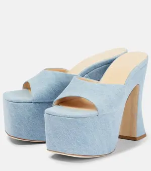 Magda Butrym Denim Platform Mules
