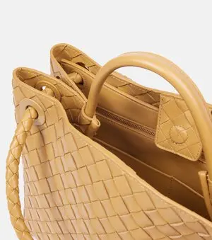 Bottega Veneta Andiamo Intrecciato Medium Leather Tote Bag - Beige