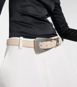Khaite Lucca Leather Belt - White