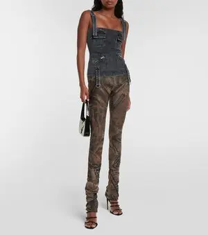 Blumarine Printed Low-rise Skinny Pants