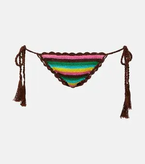 Anna Kosturova Striped Crochet Bikini Bottoms - Multicoloured