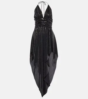 Alexandre Vauthier Sequined Halterneck Mini Dress - Black