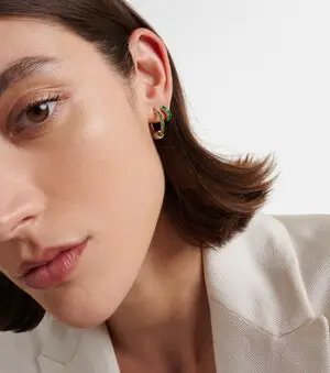 SPINELLI KILCOLLIN Mini Macro Hoop Emerald Single Earring