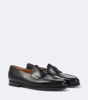 John Lobb Lopez Leather Loafers - Black