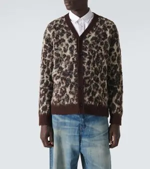Junya Watanabe Jacquard Leopard-print Cardigan