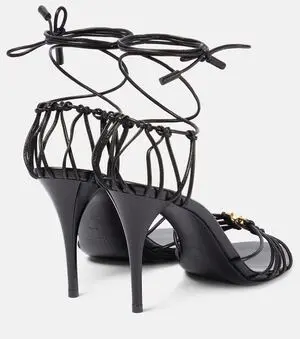 Saint Laurent Babylone Leather Sandals - Black