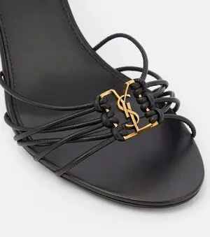 Saint Laurent Babylone Leather Sandals - Black