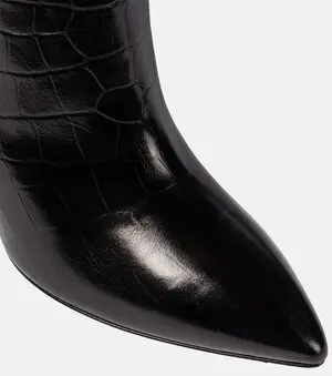 Paris Texas Croc-effect Leather Knee-high Boots - Black