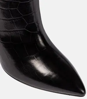 Paris Texas Croc-effect Leather Knee-high Boots - Black