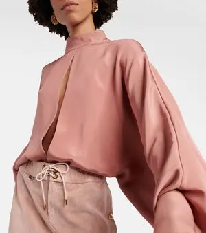 TOM FORD Cutout Silk Crepe Bodysuit