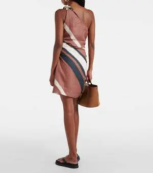 Faithfull The Brand Marga Gathered Linen Minidress