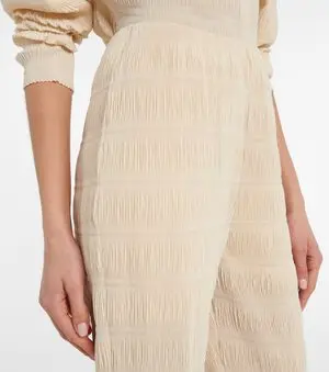 TOTEME Smocked High-rise Slim Pants