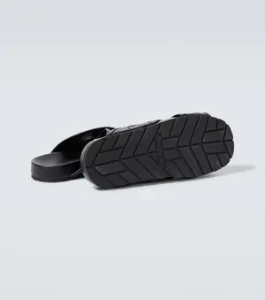 Bottega Veneta Tarik Intrecciato Leather Sandals - Black