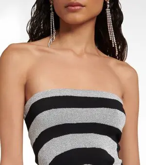Staud Swirl Metallic Knit Mini Dress