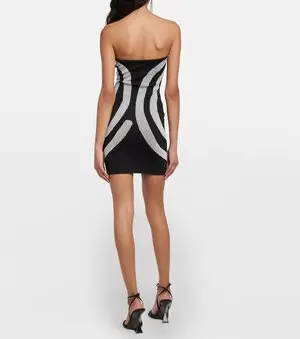 Staud Swirl Metallic Knit Mini Dress