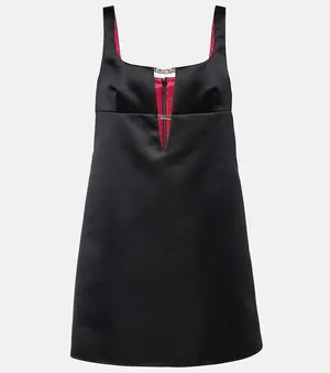 Nina Ricci Cutout Satin Mini Dress - Black