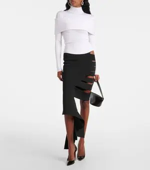 MUGLER Ribbed Knit Top