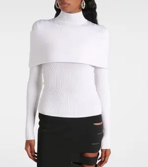 MUGLER Ribbed Knit Top