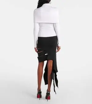MUGLER Ribbed Knit Top