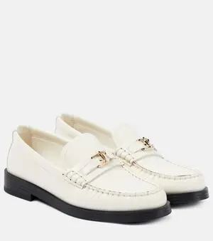 JIMMY CHOO Addie Logo Leather Loafers