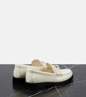 JIMMY CHOO Addie Logo Leather Loafers