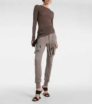 Rick Owens High-rise Cotton Skinny Cargo Pants