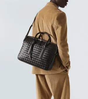 Bottega Veneta Getaway Intrecciato Leather Briefcase