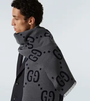 Gucci Gg Jacquard Wool-silk Scarf