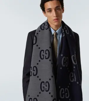 Gucci Gg Jacquard Wool-silk Scarf