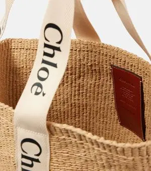 Chloé Woody Large Raffia Tote Bag - Neutrals
