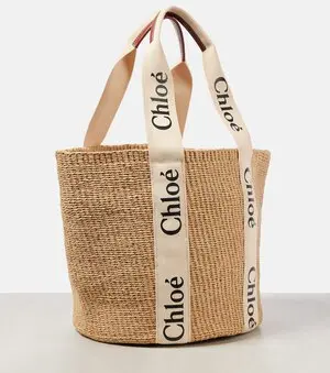 Chloé Woody Large Raffia Tote Bag - Neutrals